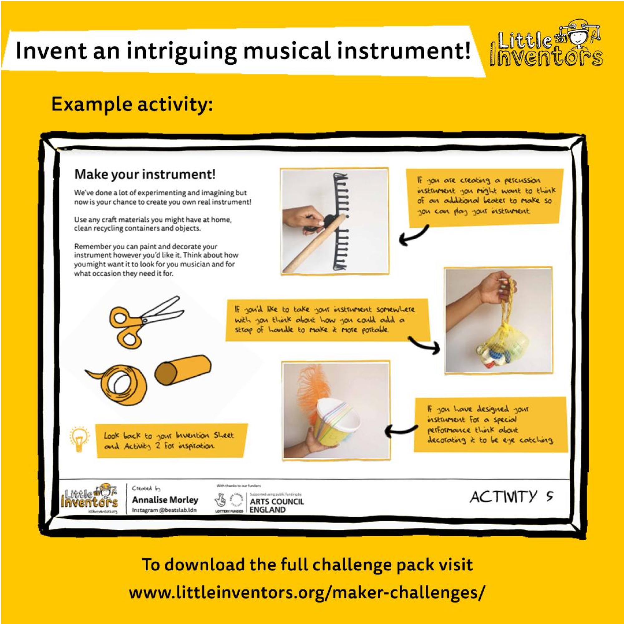 Challenge #203 Maker Challenge - Musical instrument! : Little Inventors